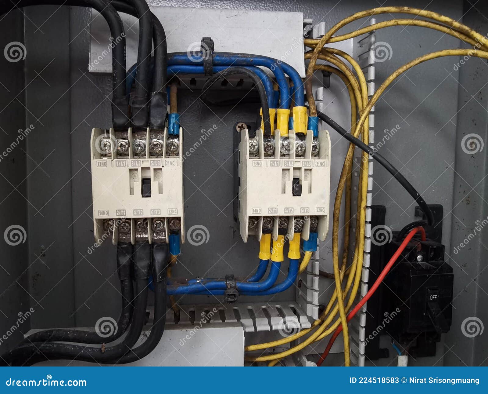 Circuit Control Panel with Wires in Electrical Cabinet Stock Image ...