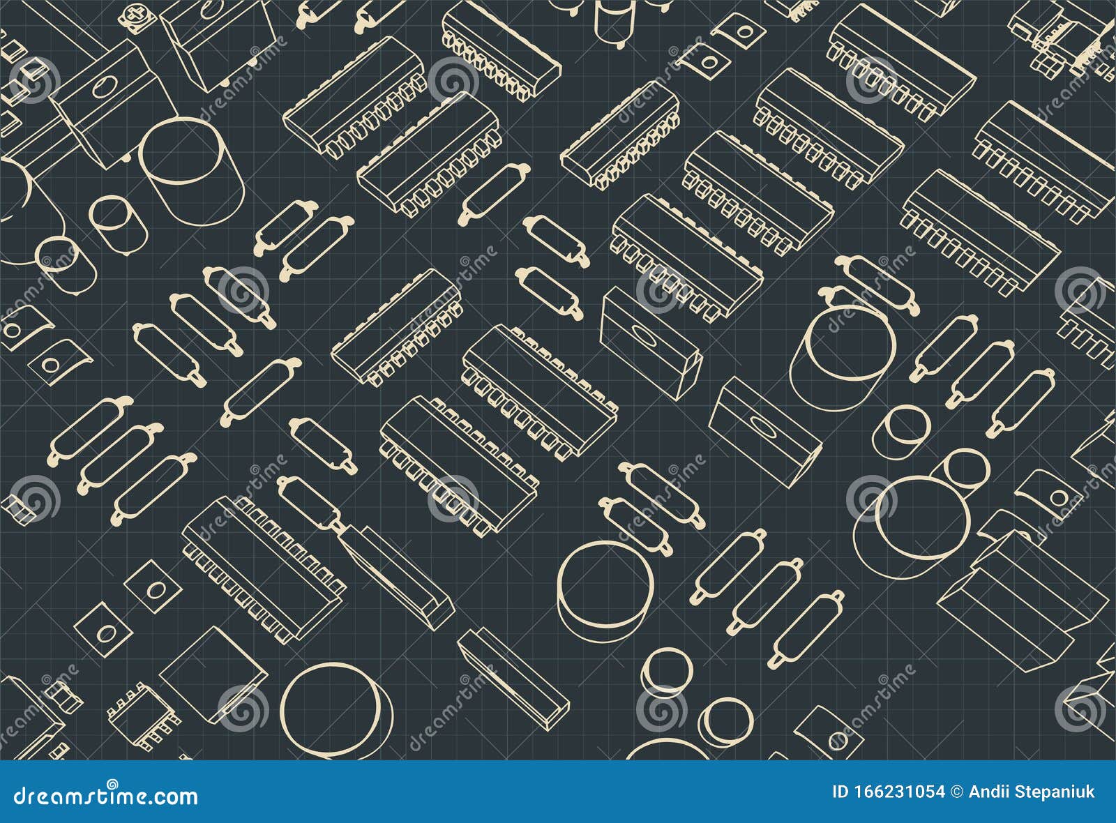 Stylized Circuit design stock vector. Illustration of design - 166231054