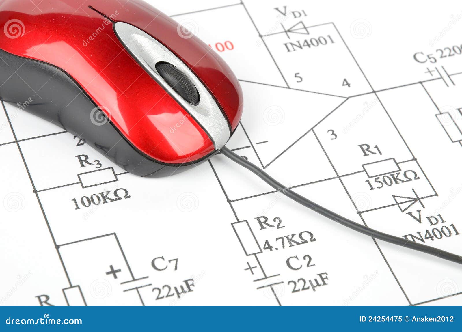 Circuit diagram stock image. Image of tool, mouse, board - 24254475