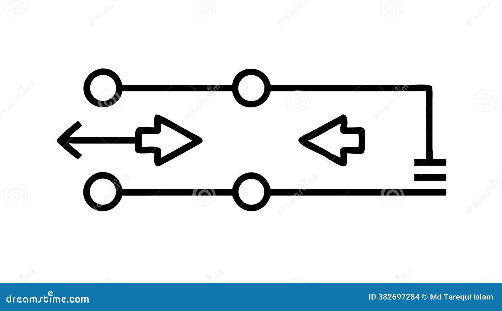 Logic Gate NAND And AND Gate. Electronic Symbol Of Open Switch Illustration Of Basic Circuit ...