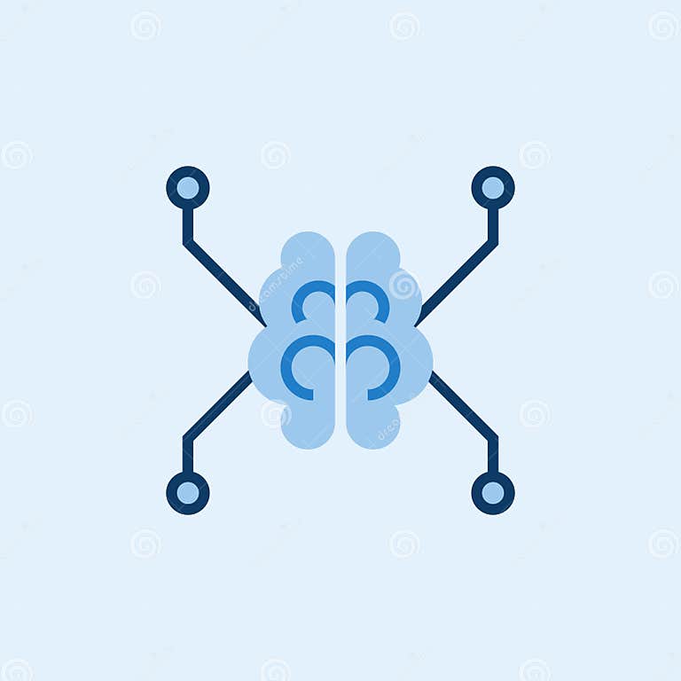 Circuit Digital Brain Icon. Vector Machine Learning Symbol Stock Vector ...