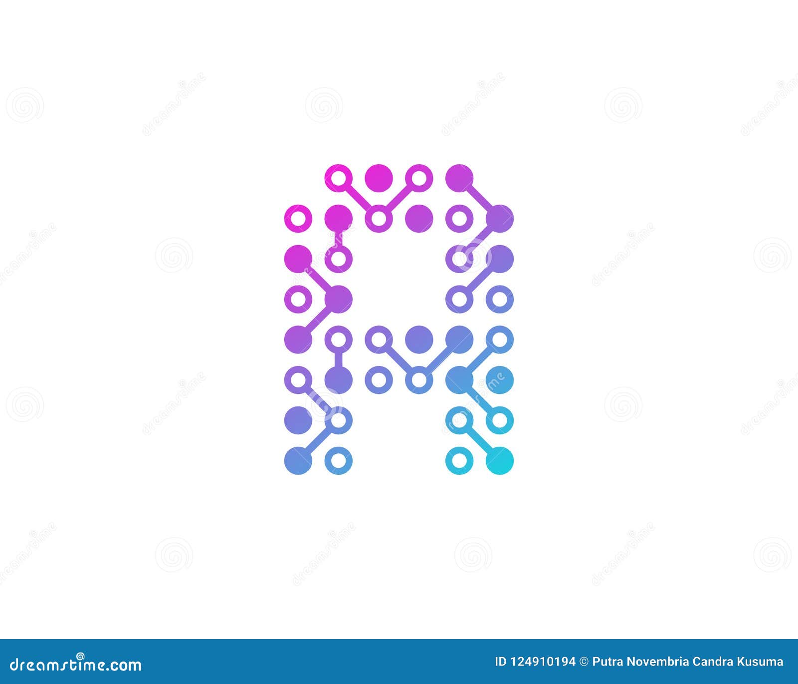 A Circuit Digital Letter and Number Logo Icon Design Stock Vector ...