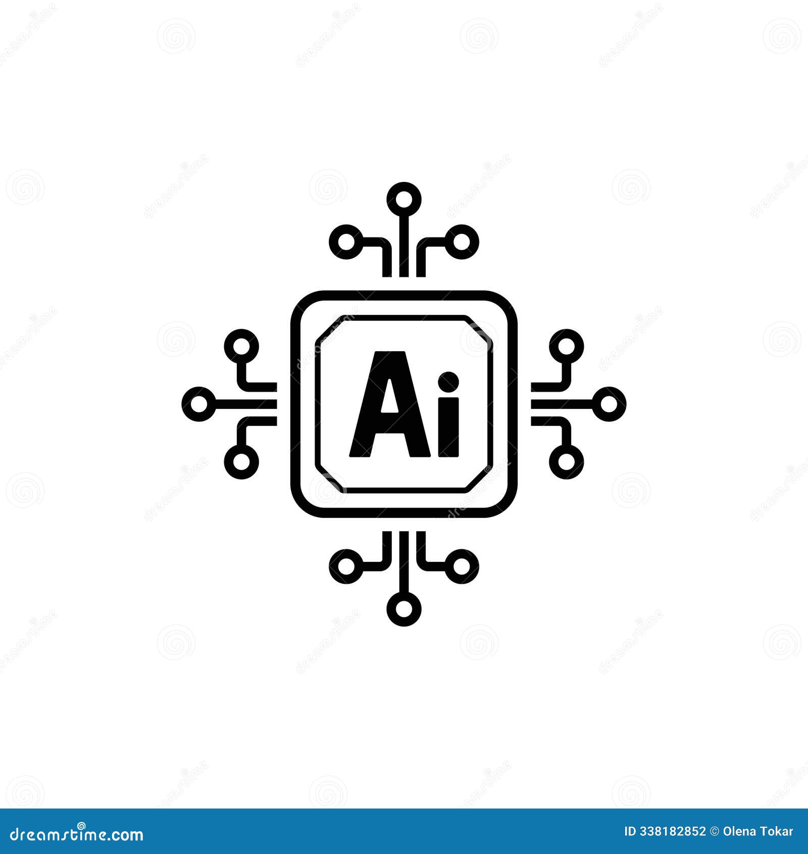 Circuit Electronic Chip Processor, Artificial Intelligence Ai Logo Icon ...