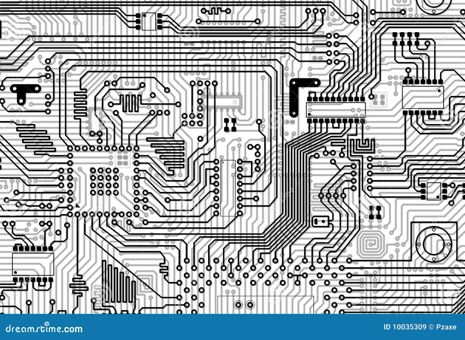 Circuit Electronic Gray Background Stock Illustration - Illustration of ...