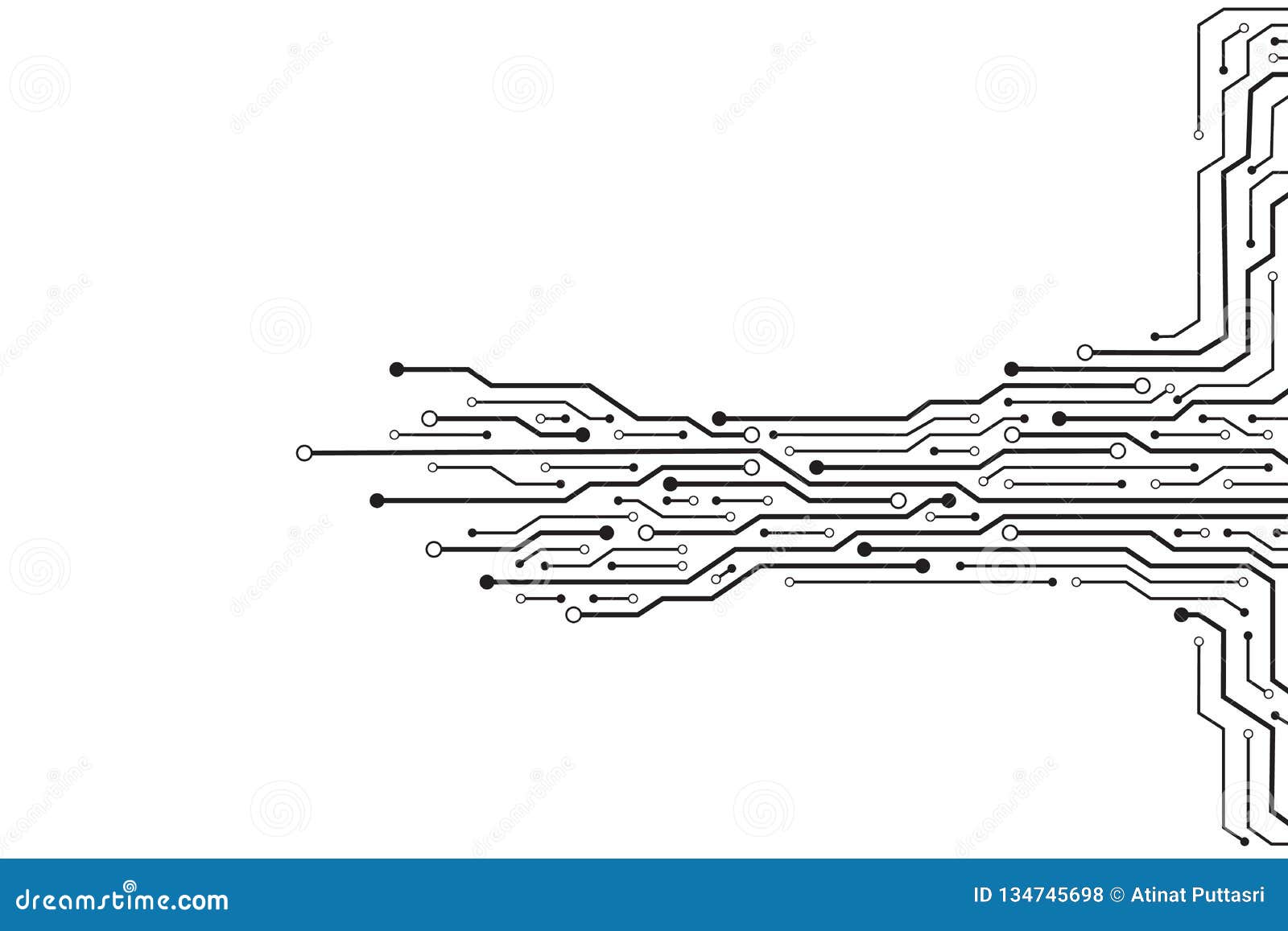 Circuit Electronic Technology Abstract on White Background. Stock ...