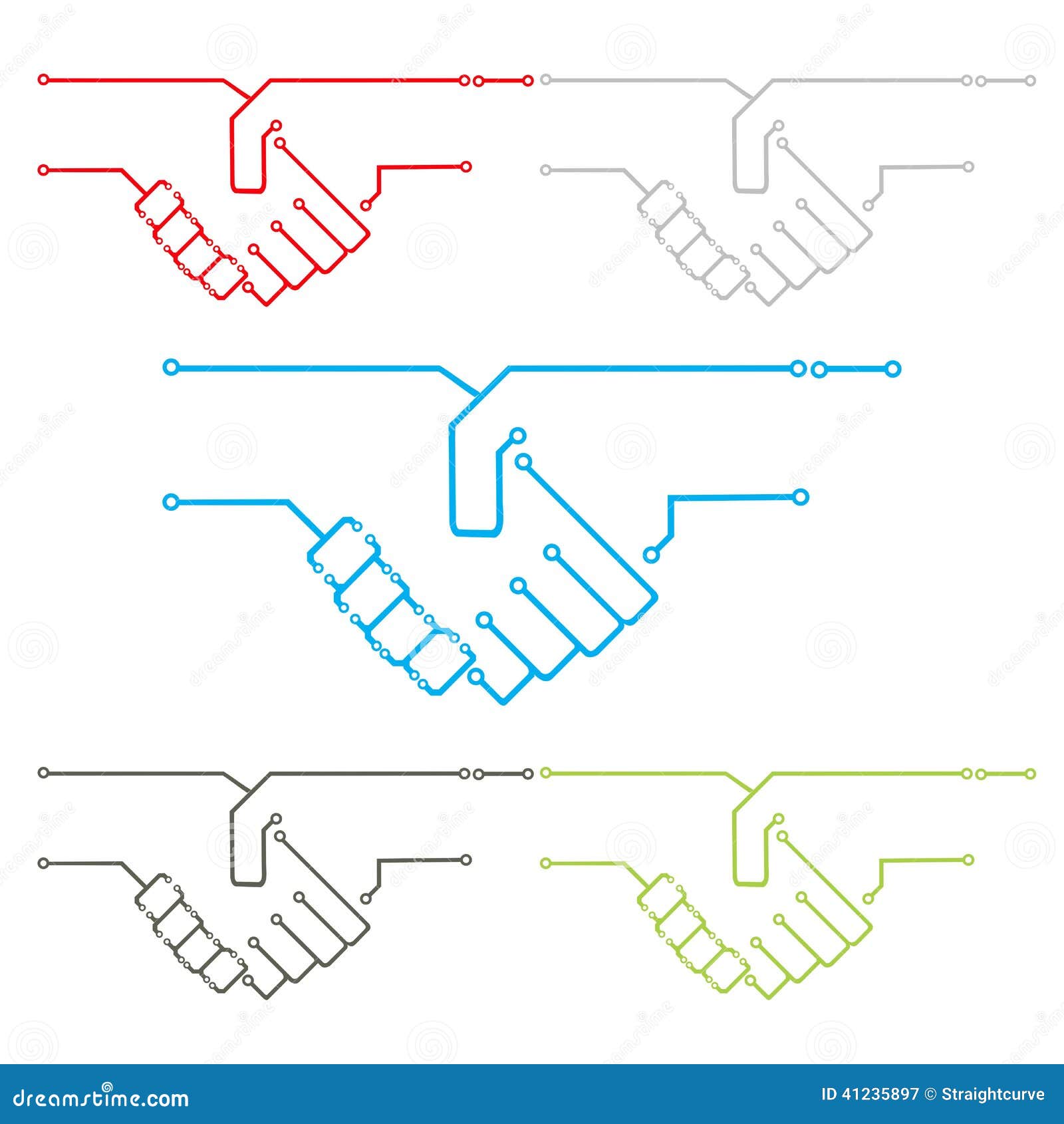 Circuit Hand Shake stock vector. Illustration of partnership - 41235897