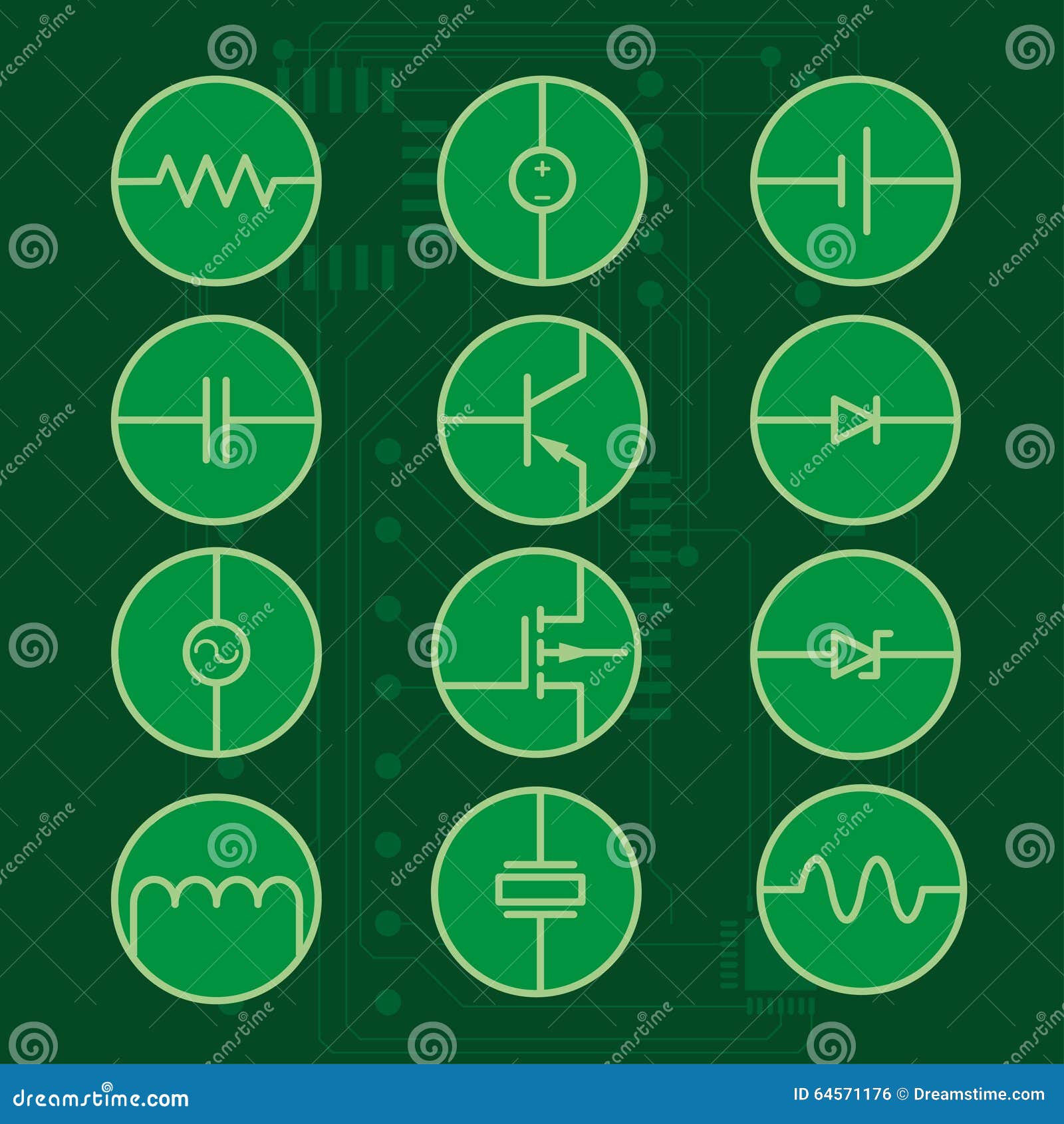 Circuit icon set stock illustration. Illustration of equipment - 64571176