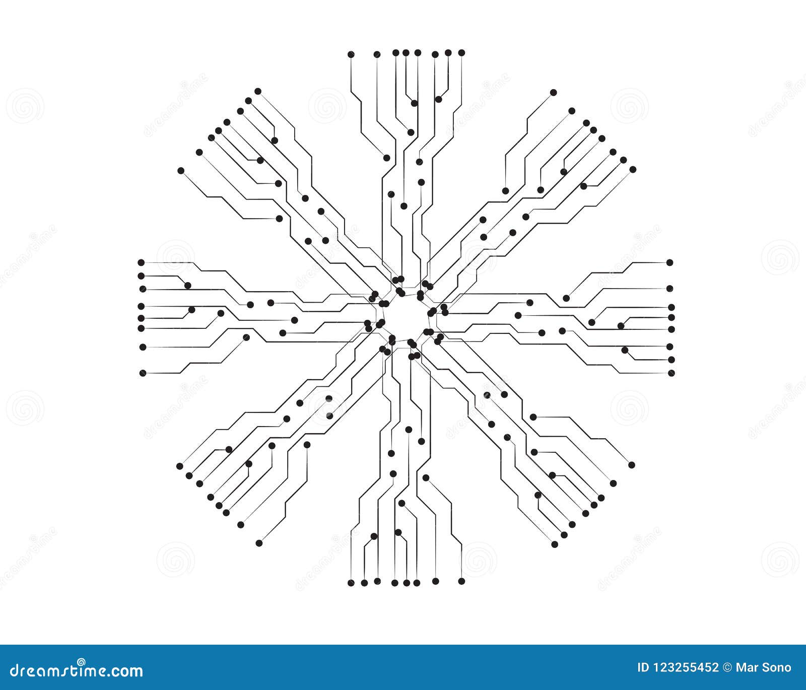 Circuit Illustration Vector Template Line Stock Vector - Illustration ...