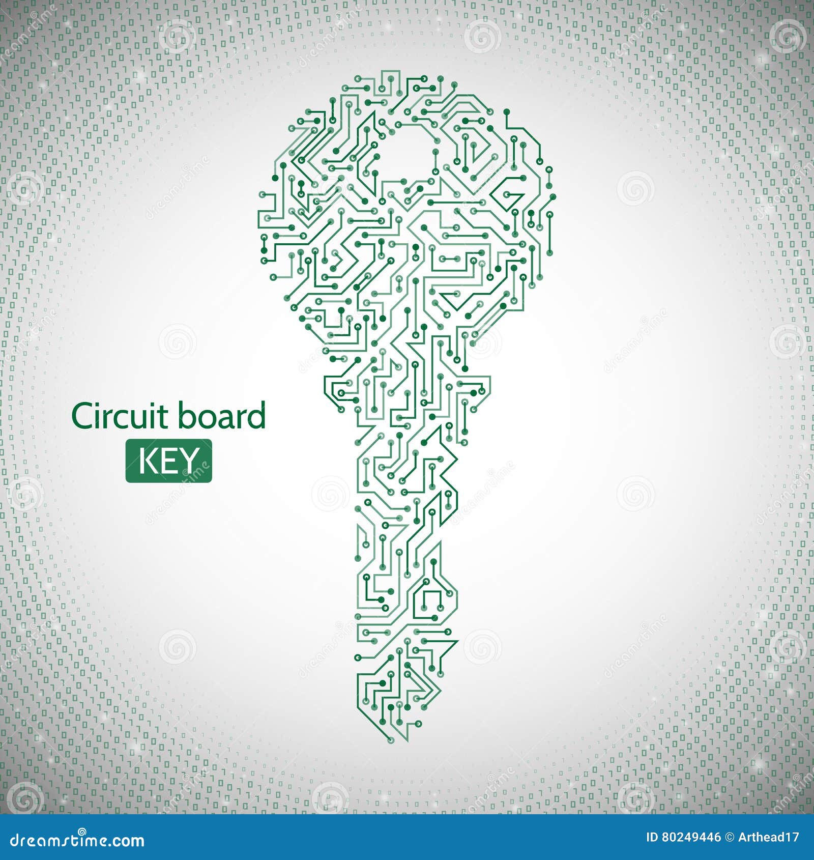 Circuit key stock vector. Illustration of icon, microchip - 80249446