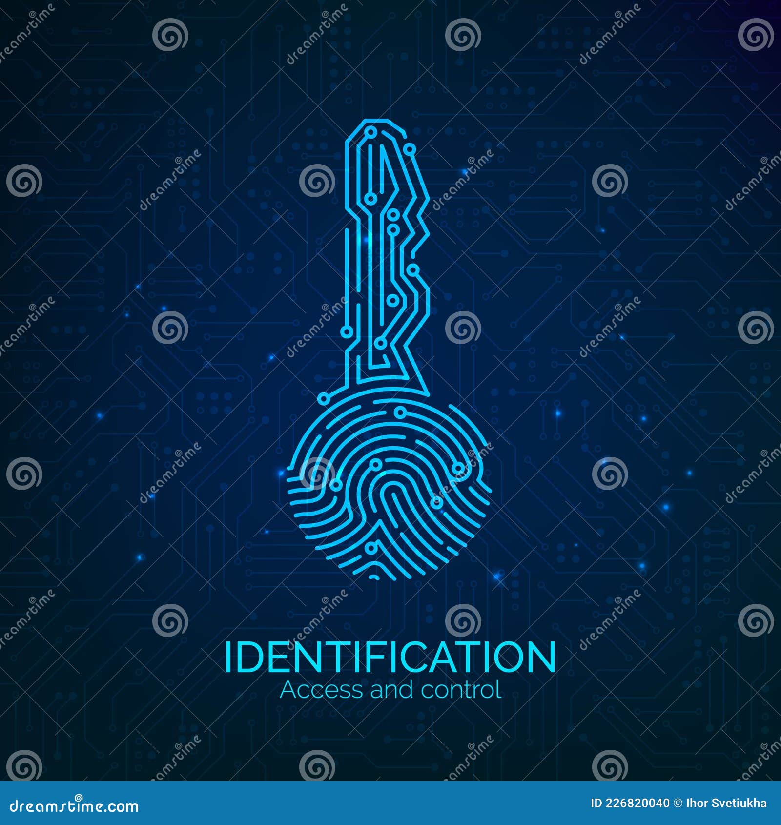 Circuit Key Fingerprint Scanner. Scan Biometric Fingermark Electronic ...