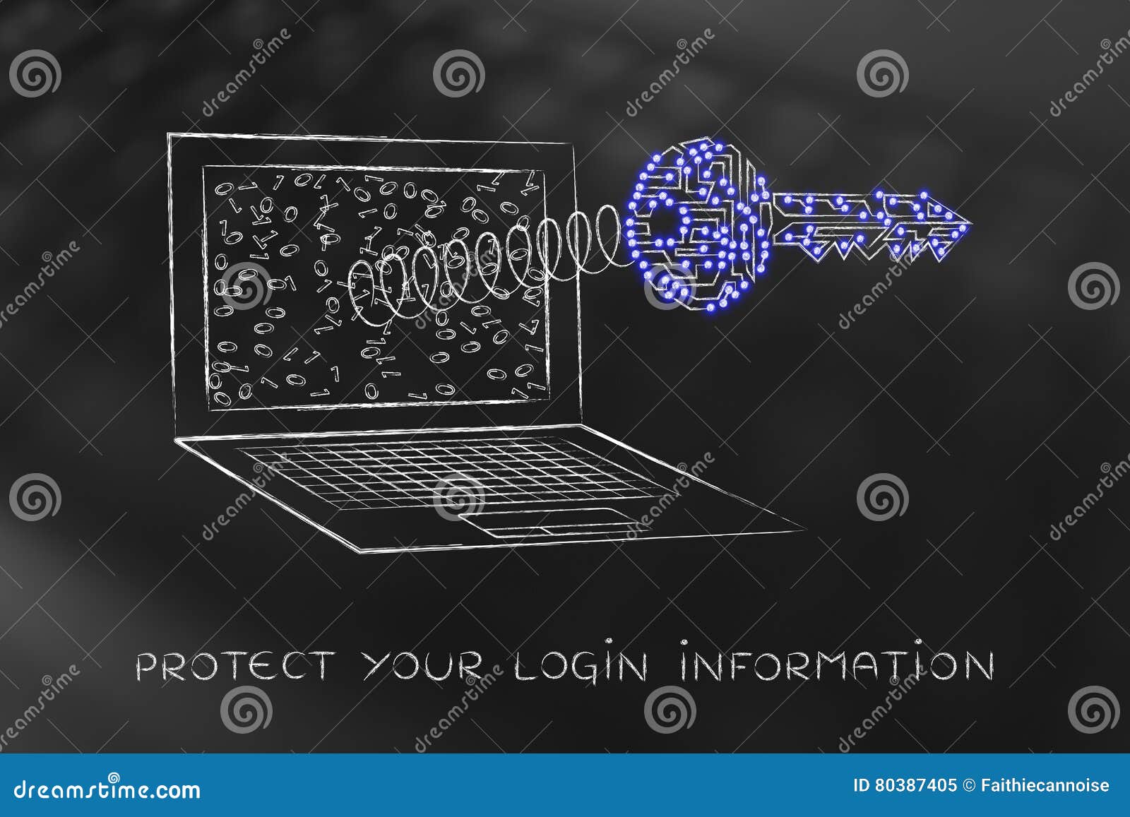 Circuit Key on Spring Out of Laptop Screen, Passwords & Security Stock ...