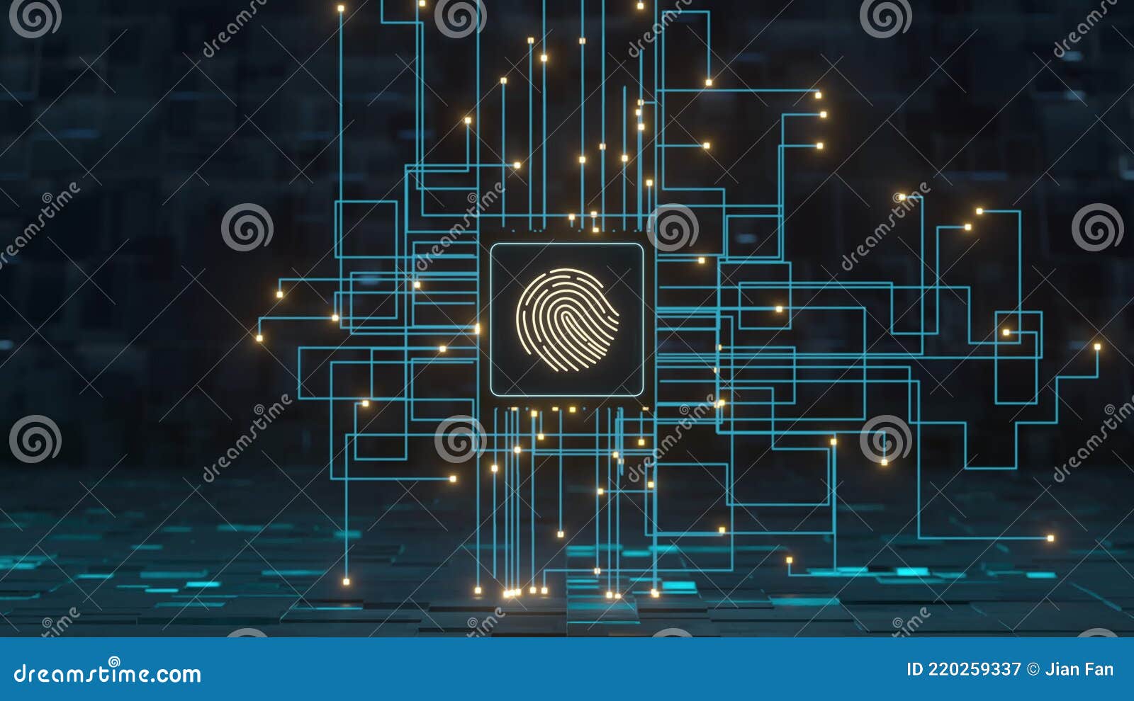 Circuit Lines and Chip with Black Background, 3d Rendering Stock Video ...