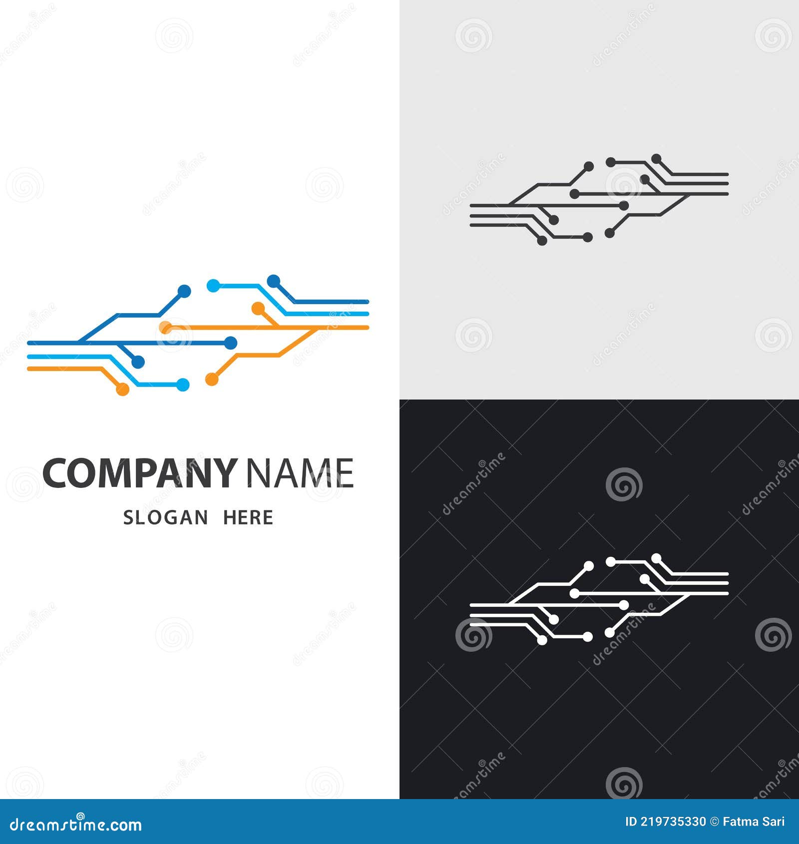 Circuit logo design stock vector. Illustration of company - 219735330