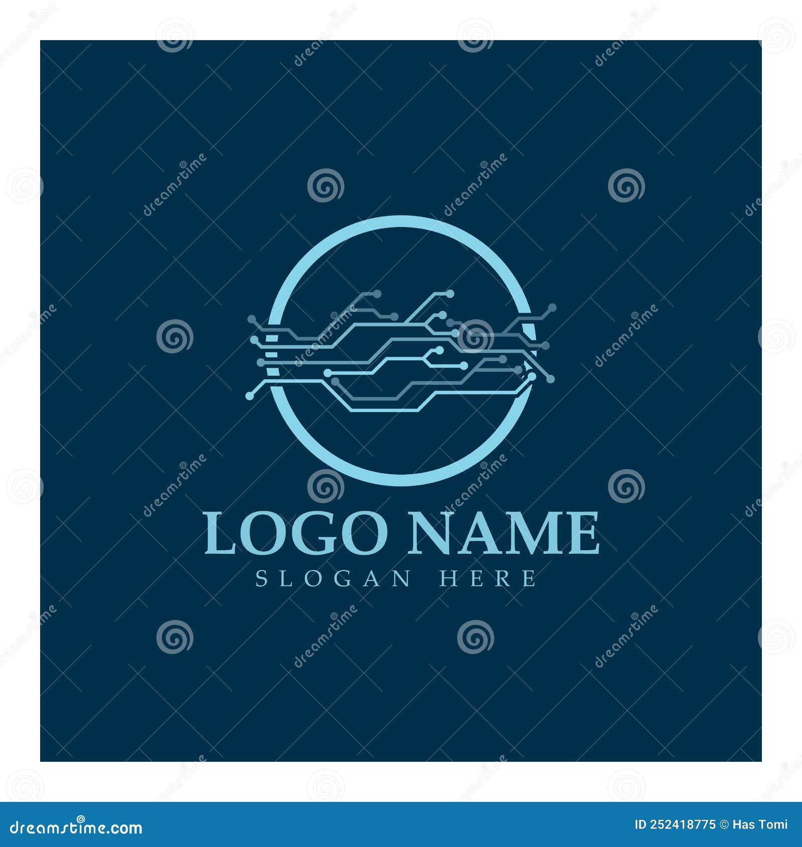 Circuit Logo Template Vector Stock Vector - Illustration of blue, tech ...