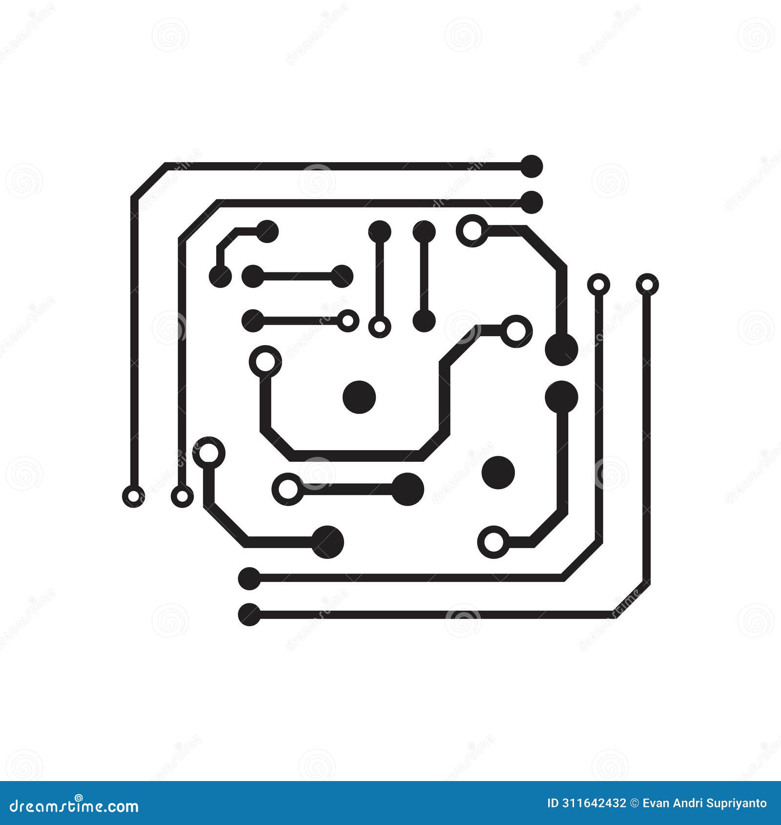 Circuit Logo Vector Element Symbol and Design Stock Vector ...