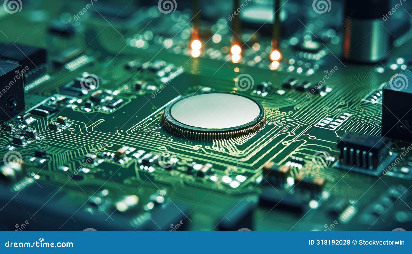 Circuit Magnifying Glass Technology Stock Illustration - Illustration ...