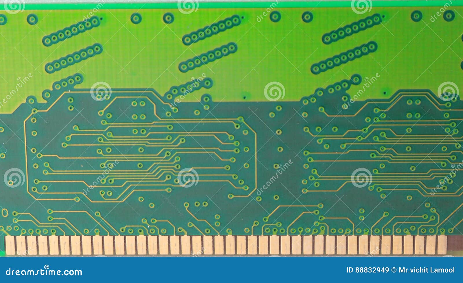 Circuit Pattern on the RAM. Stock Image - Image of connection ...