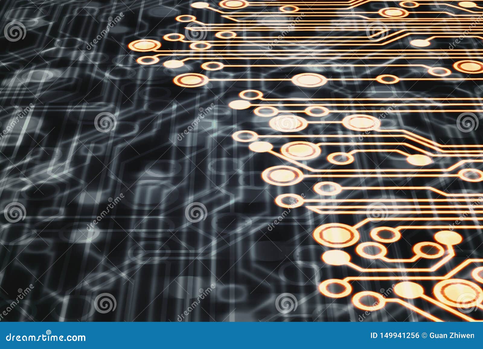 Circuit with Points and Lines Stock Illustration - Illustration of ...
