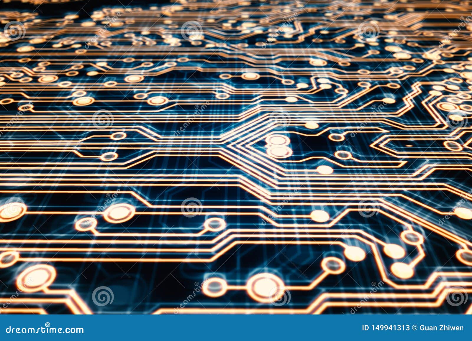 Circuit with Points and Lines Stock Illustration - Illustration of ...