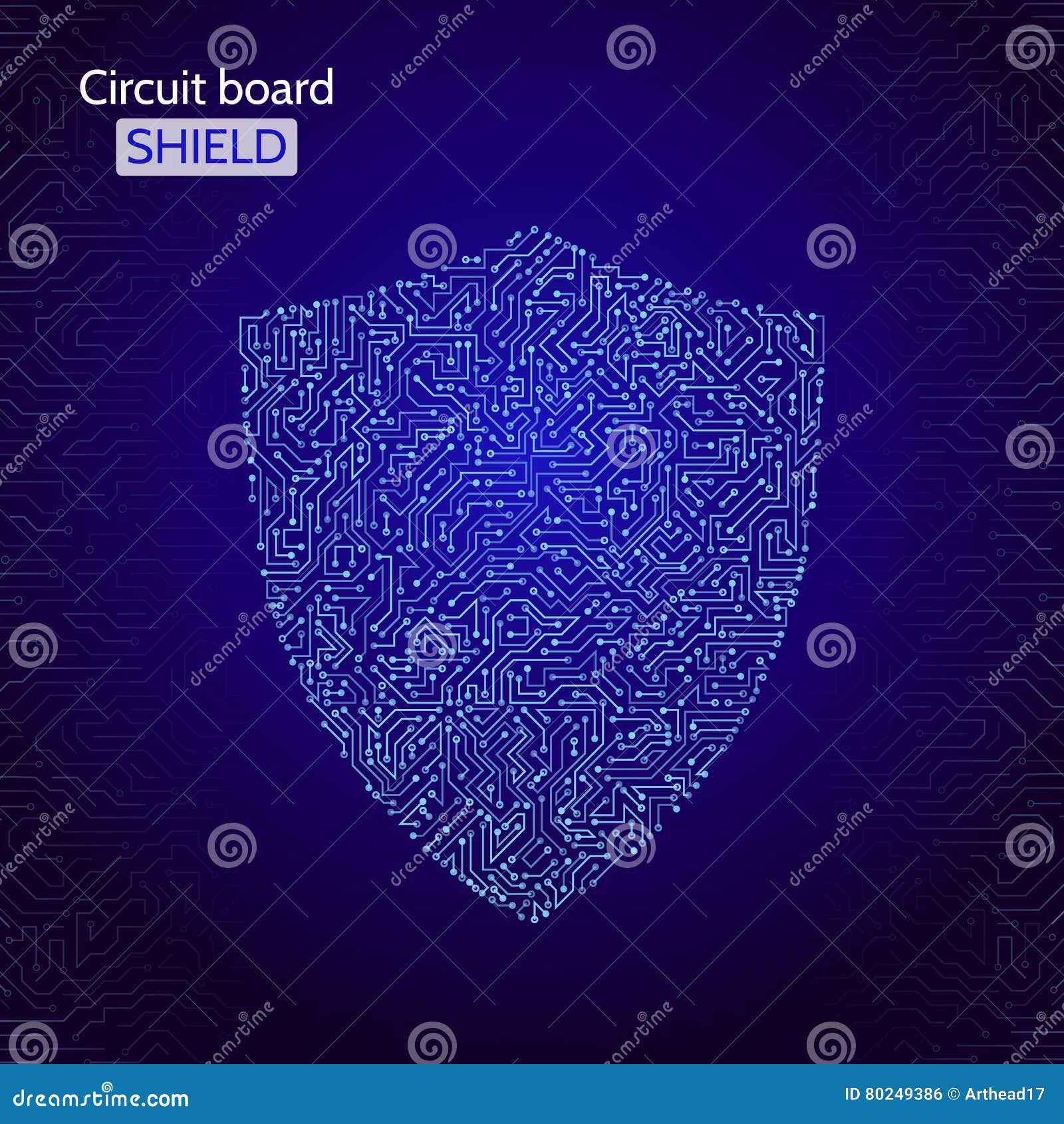 Circuit Shield. Data Security Icon. Stock Vector - Illustration of ...