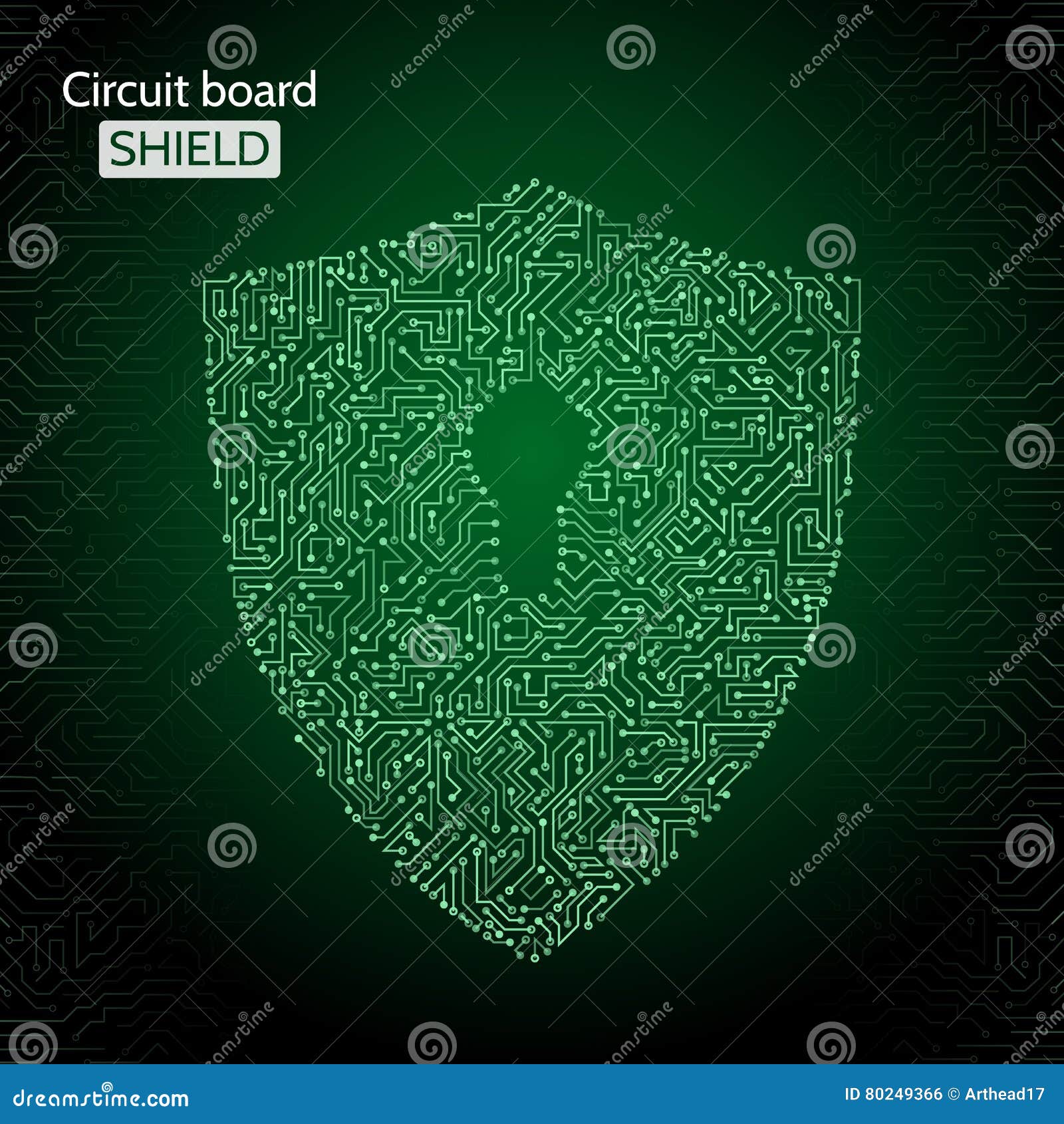 Circuit shield stock vector. Illustration of encryption - 80249366