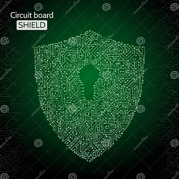 Circuit shield stock vector. Illustration of encryption - 80249366