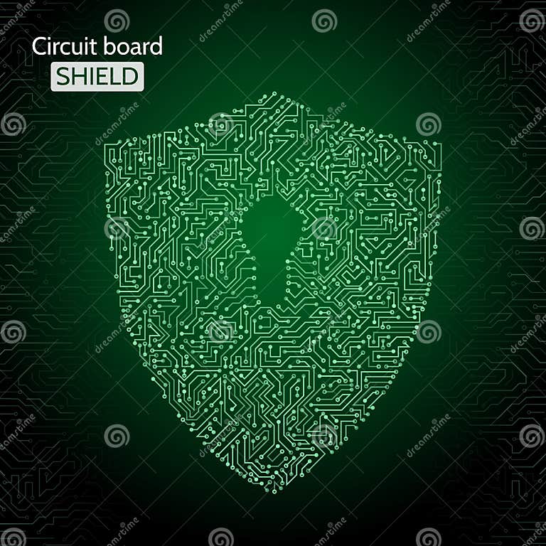 Circuit shield stock vector. Illustration of encryption - 80249366