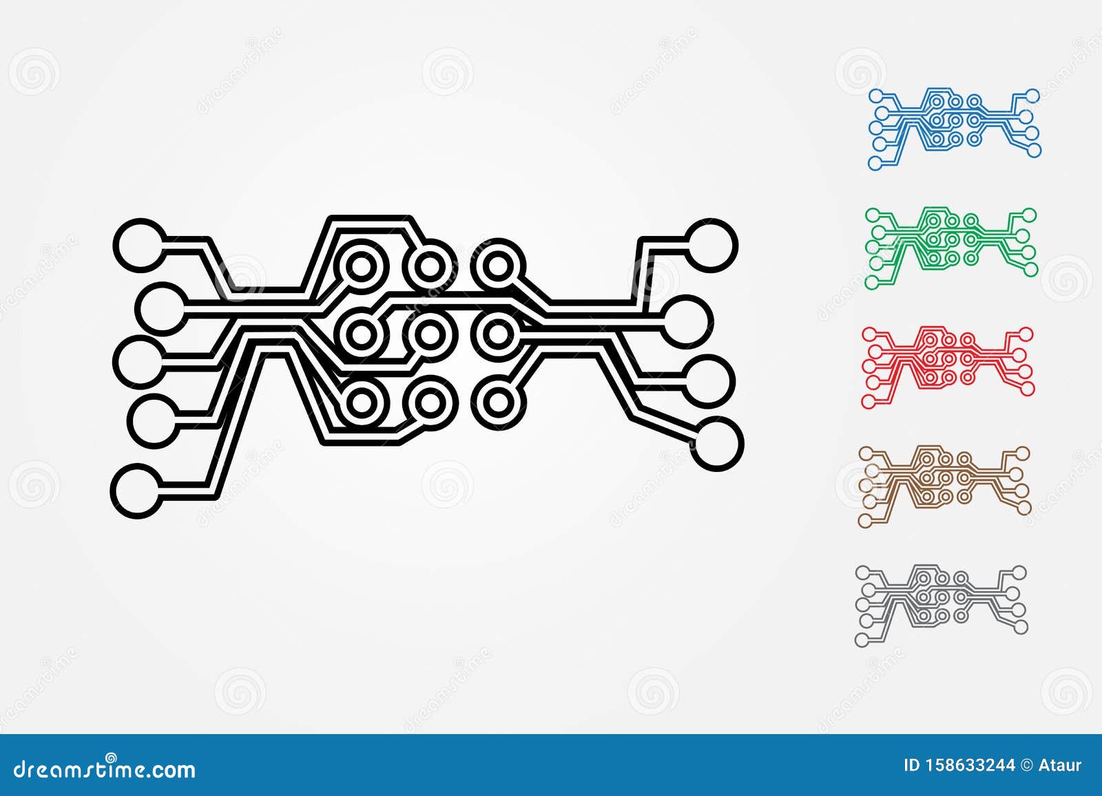 PCB Circuit Sign. Electronic Board Green Color Soldering Spots. Chip ...
