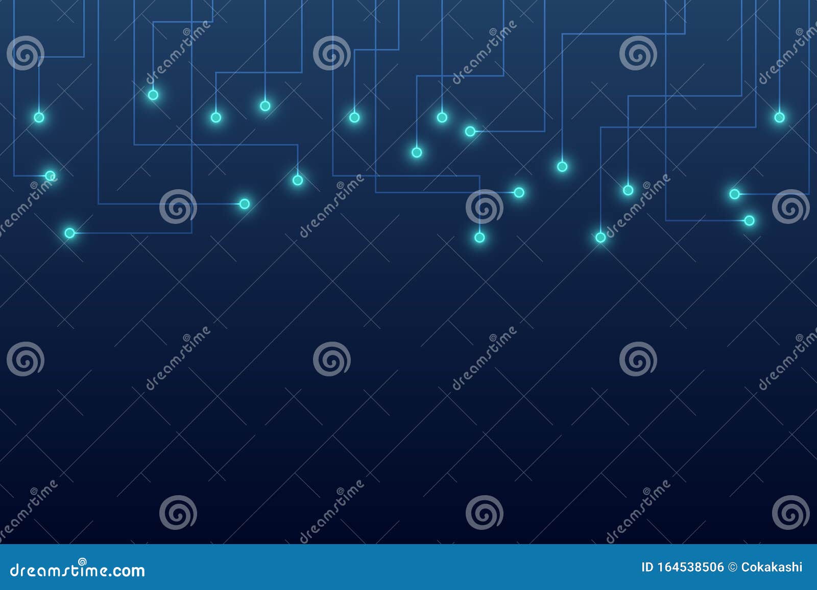 Circuit Square Light Line on Dark Blue Background, Horizontal Pattern ...