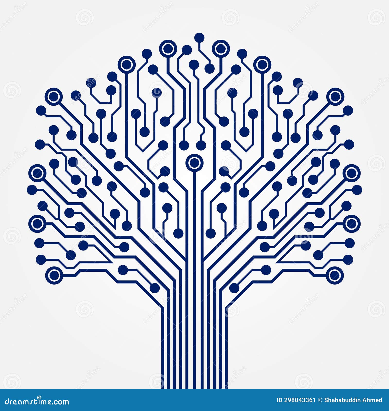 Circuit Technology Tree on White Background. Computer Engineering ...