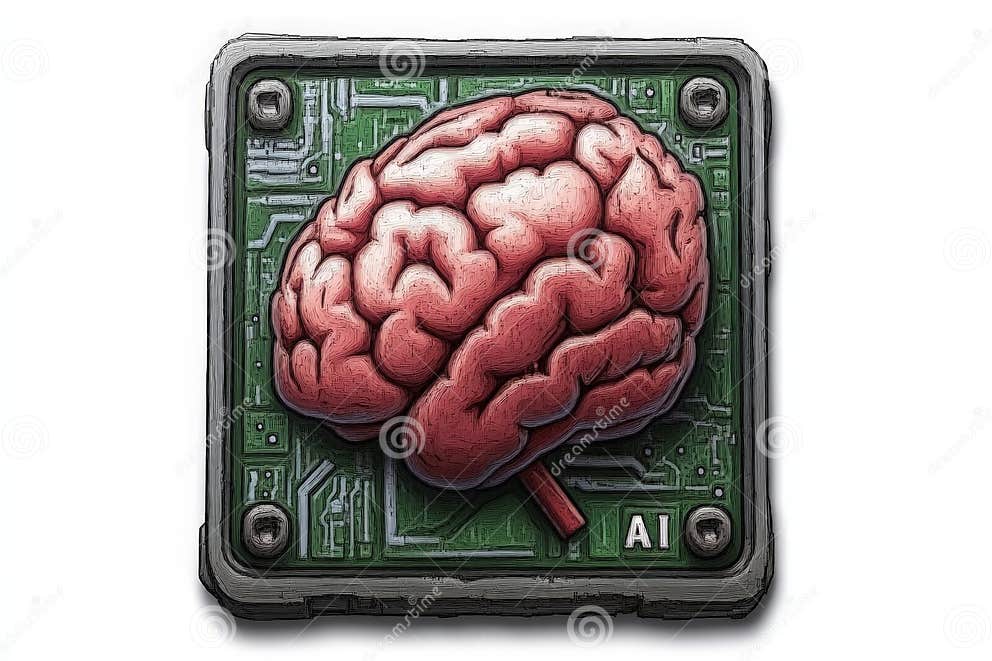 Circuit Themed Pink Human Brain Embedded into Tech Interface ...