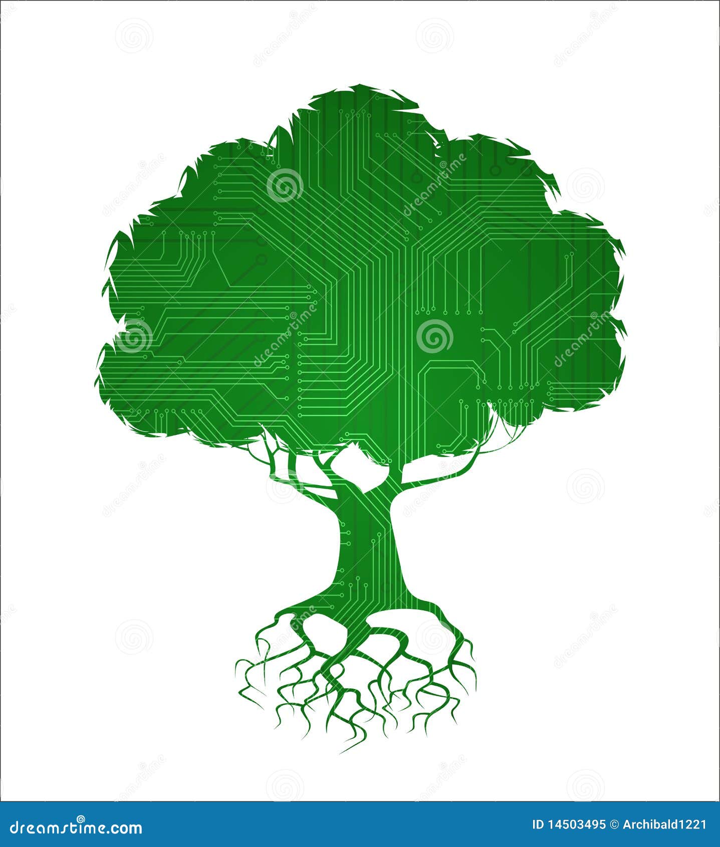 Circuit tree 2 stock illustration. Illustration of green - 14503495