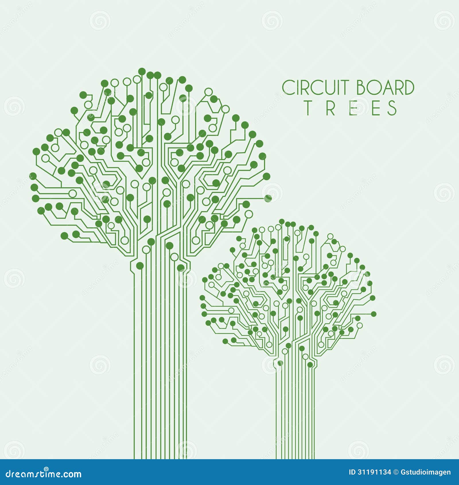 Circuit Tree Logo Vector Illustration | CartoonDealer.com #43332344
