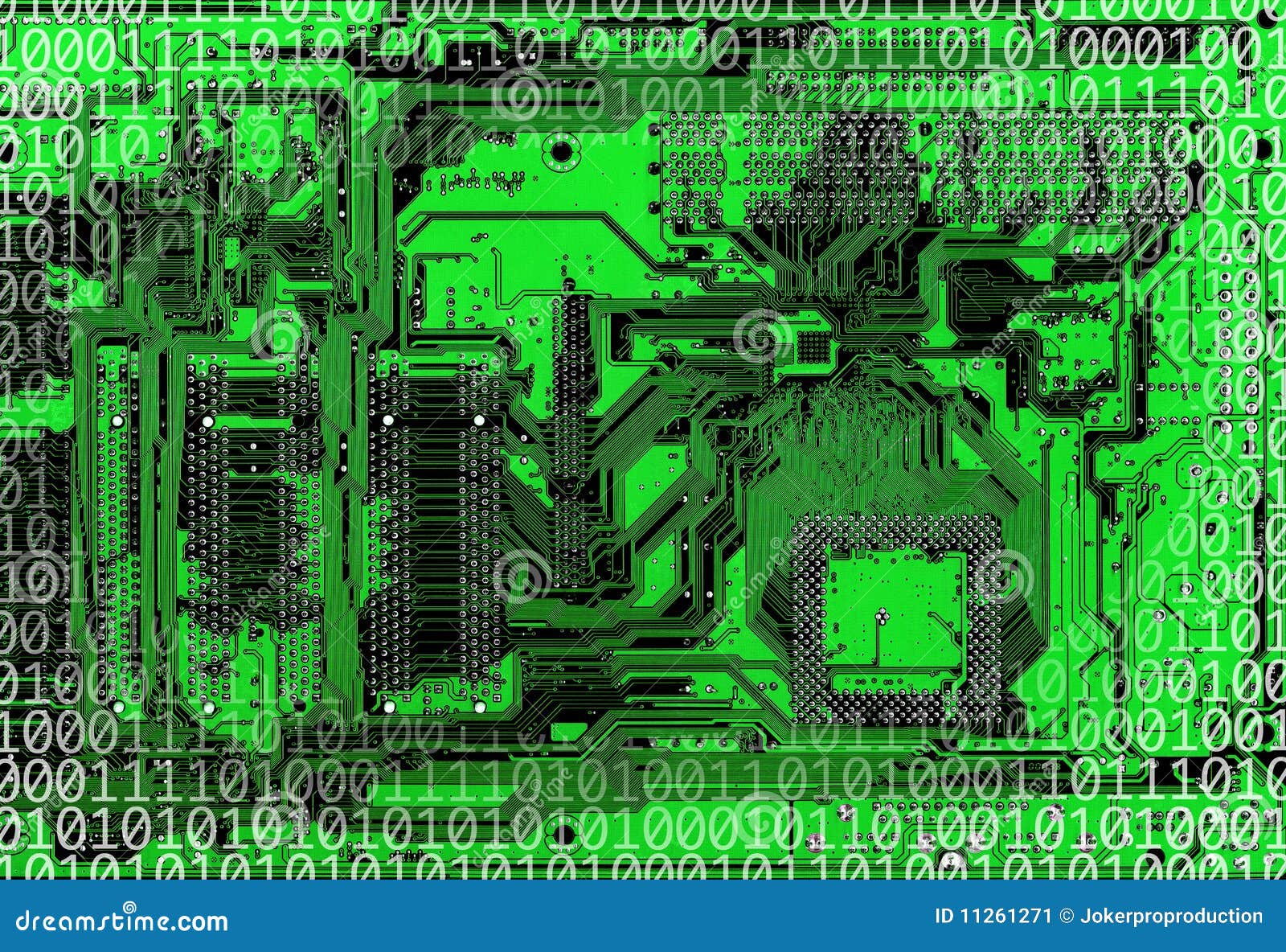 Green Circuitboard With Microcontroller And Lots Of Connectors Stock ...