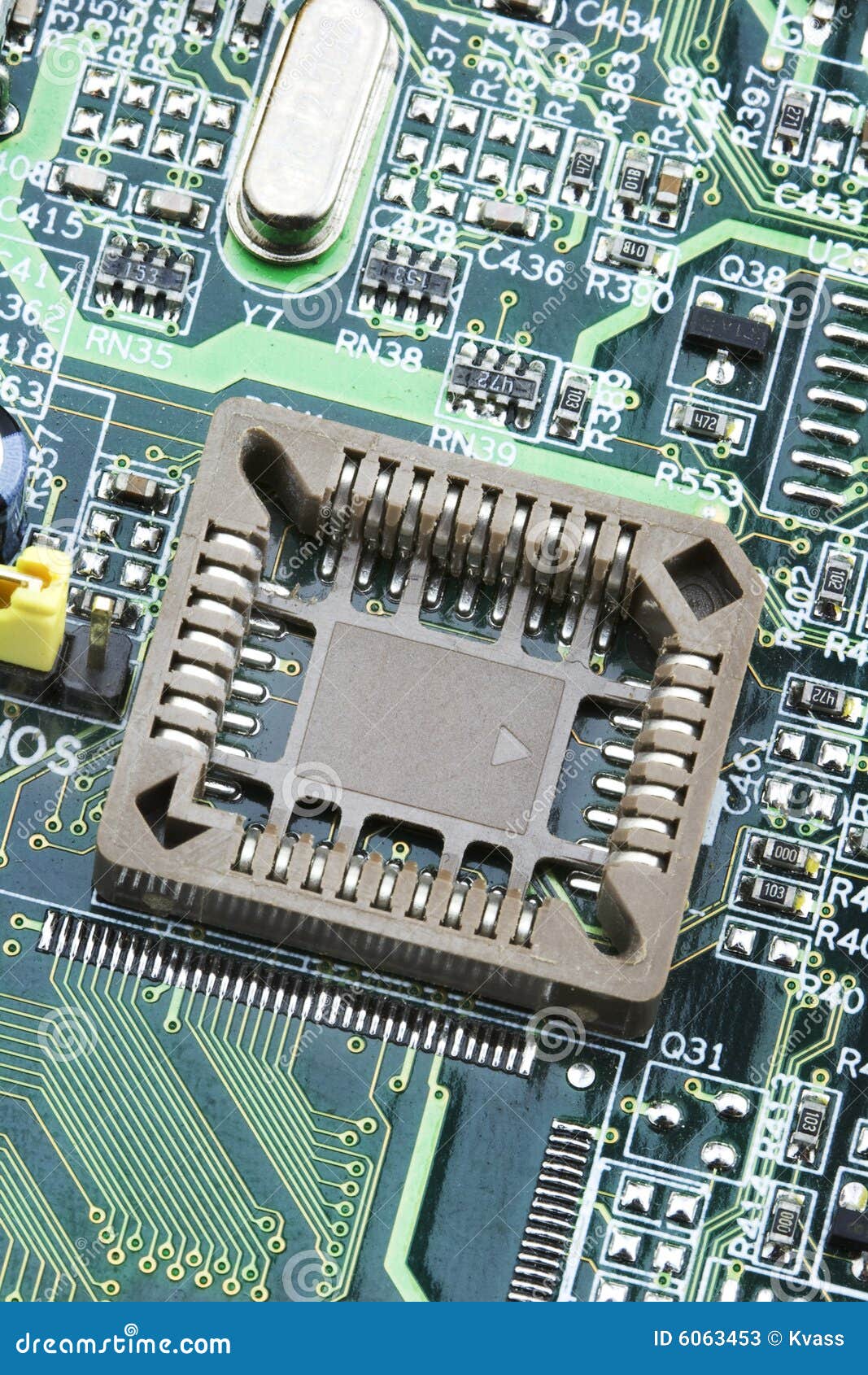 Green Circuitboard With Microcontroller And Lots Of Connectors Stock ...