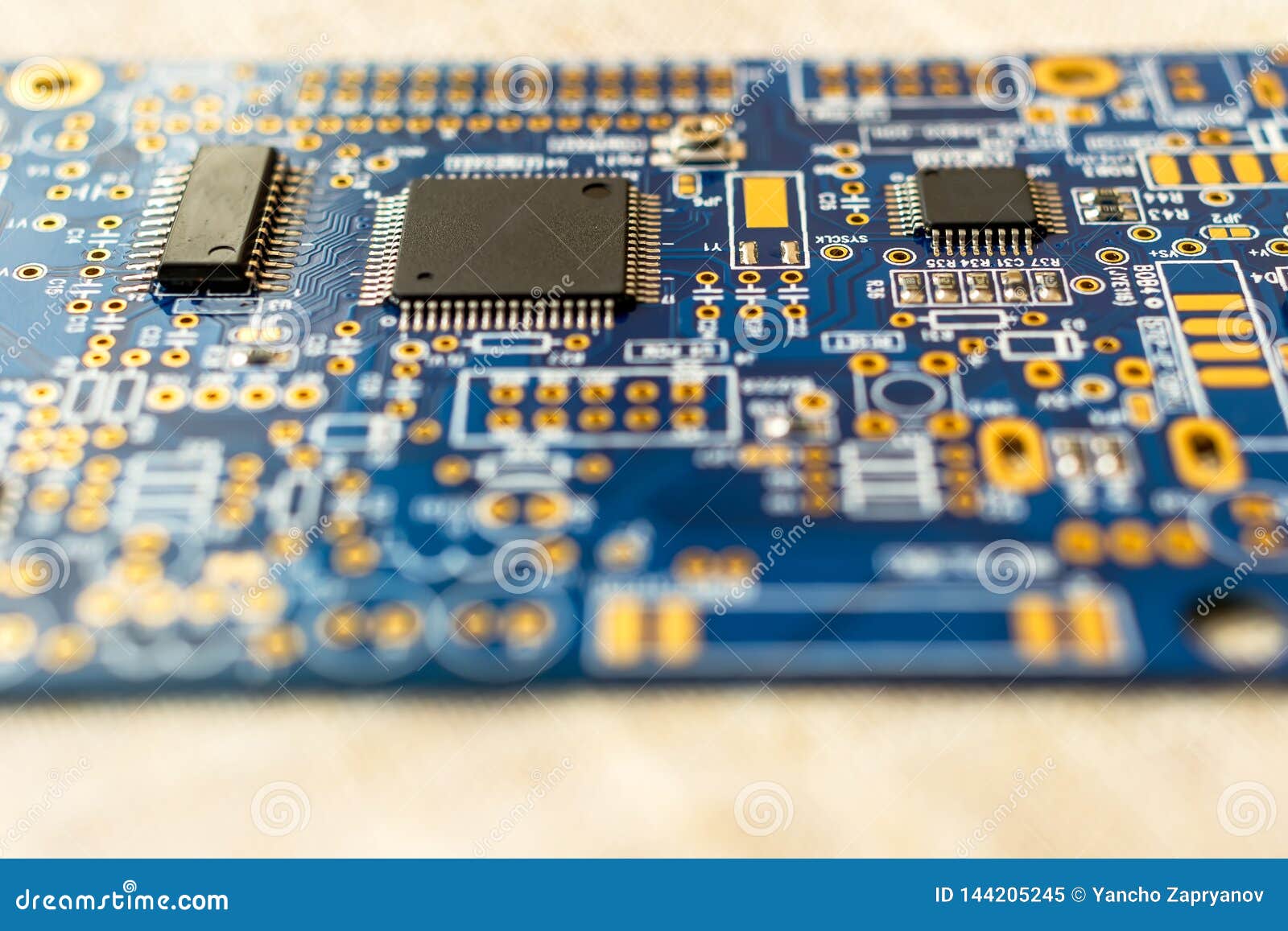 Circuitboard with Resistors Microchips and Smd Electronic Components ...