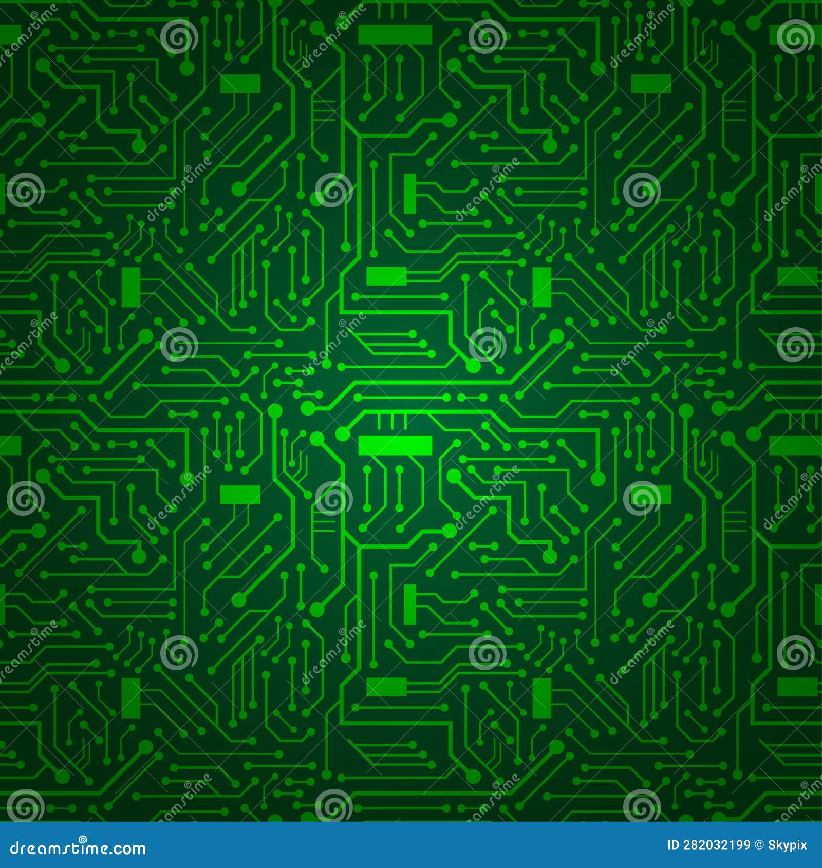 Green Circuit Board Background Stock Vector - Illustration of ...