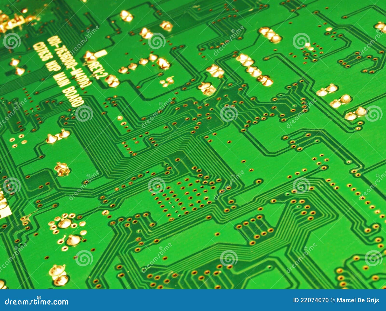 Green Circuitboard With Microcontroller And Lots Of Connectors Stock ...