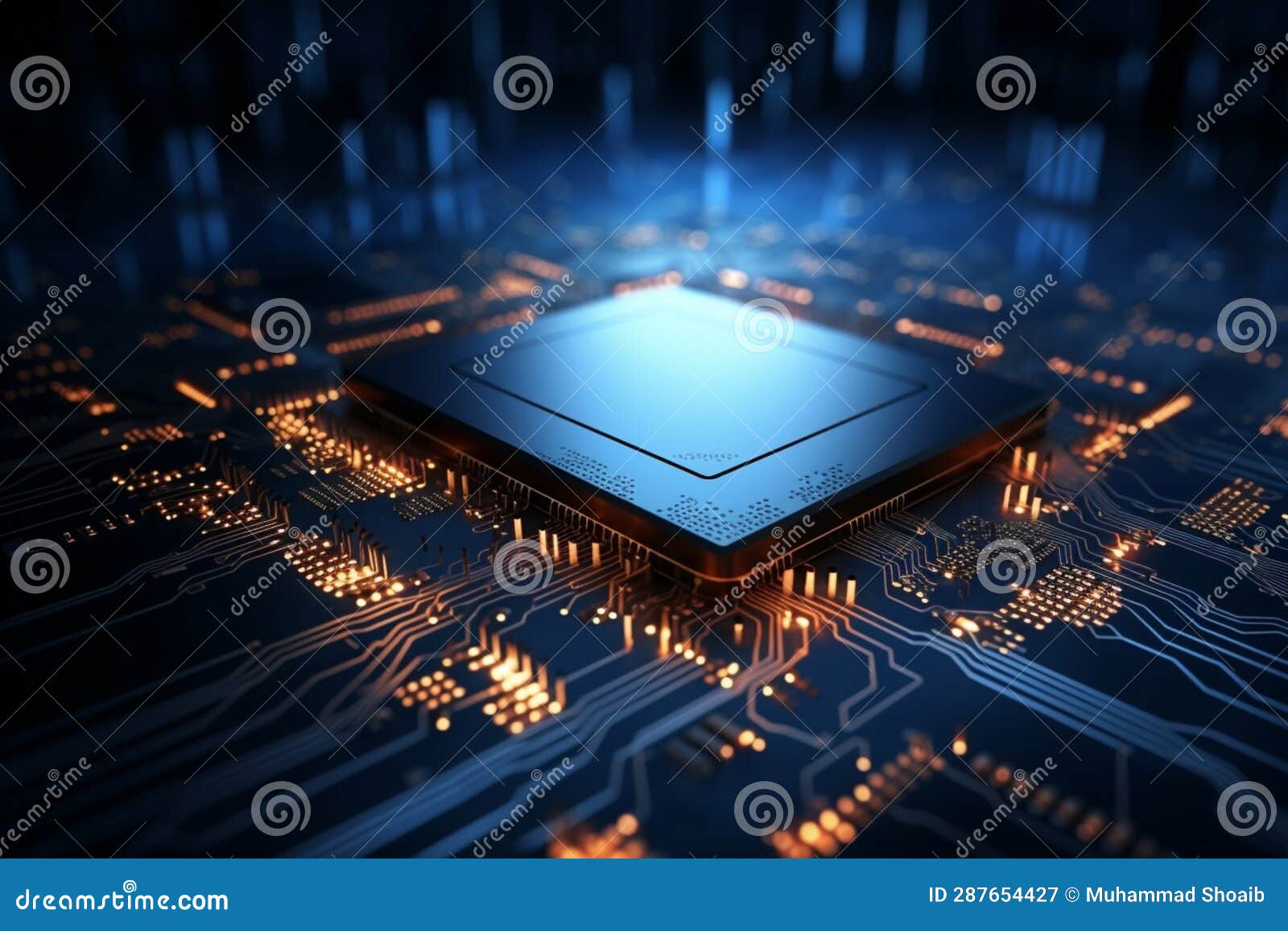 Circuitry Elegance Abstract Chip Processor Backdrop Encapsulates ...