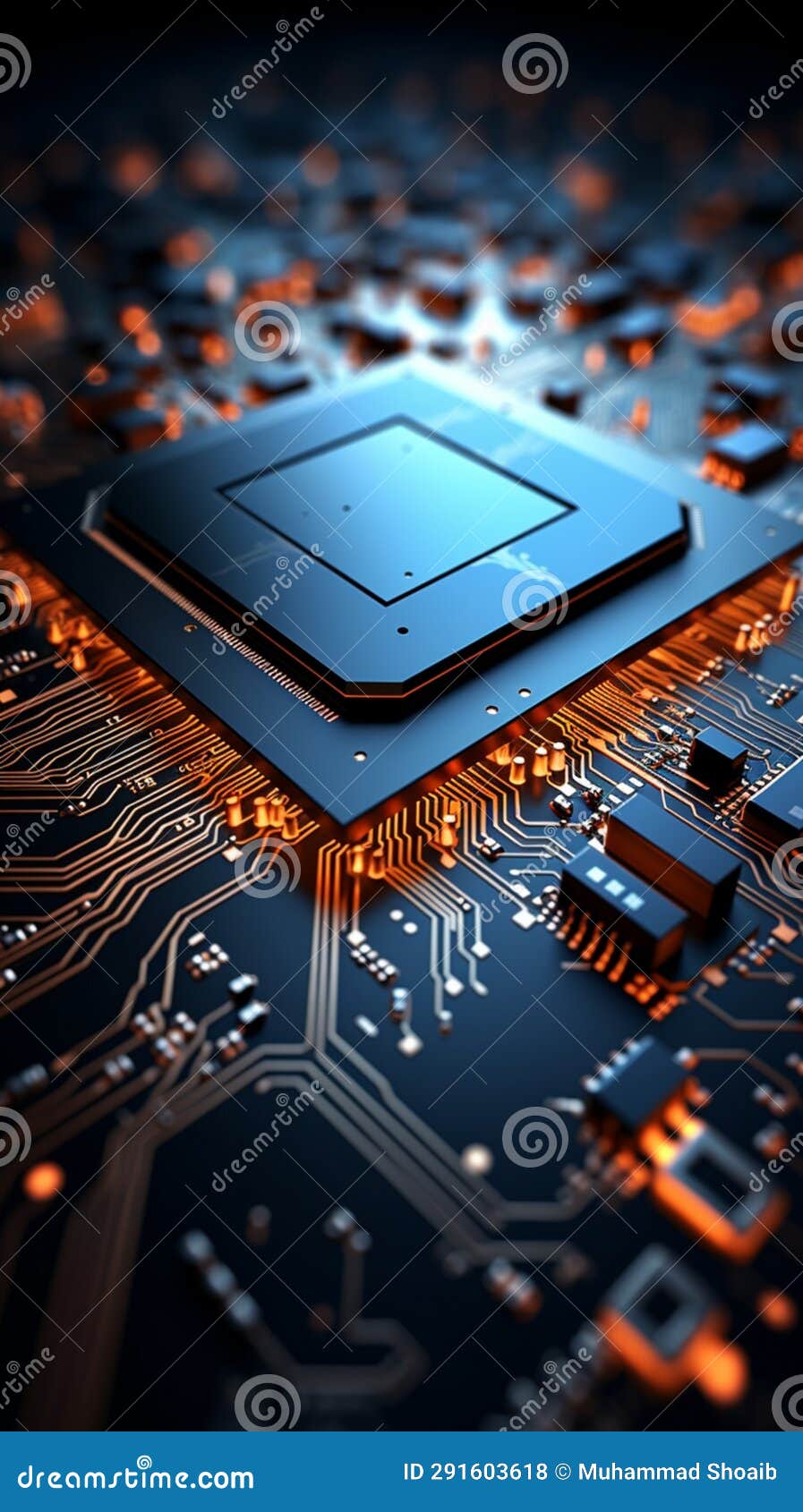 Circuitry Elegance Abstract Chip Processor Backdrop Encapsulates ...