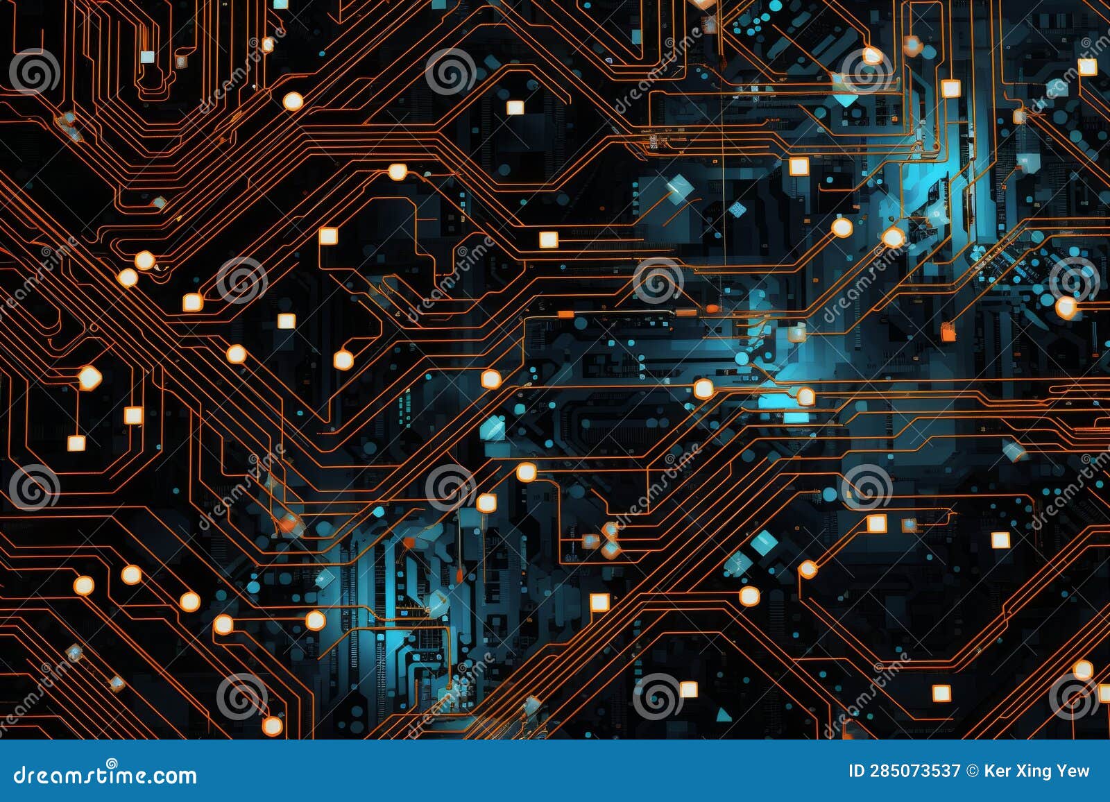 Circuitry Pattern in a Digital World Stock Illustration - Illustration ...