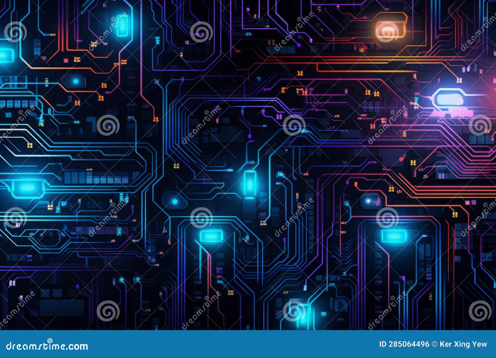 Circuitry Pattern with a Futuristic Touch Stock Illustration ...