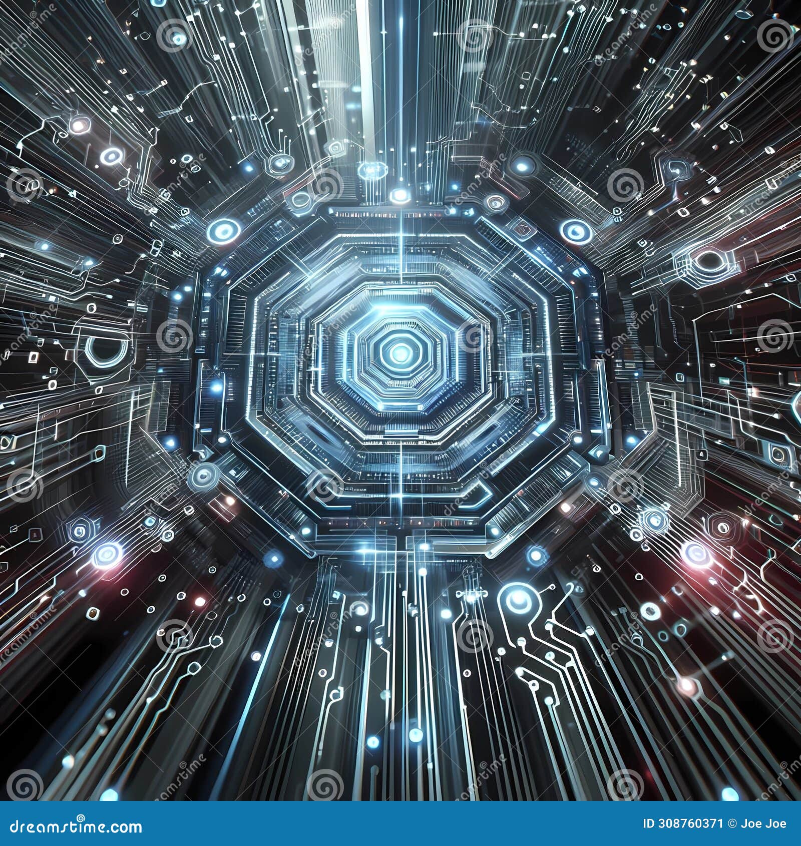 Circuitry Vortex: a Digital Artwork Stock Illustration - Illustration ...