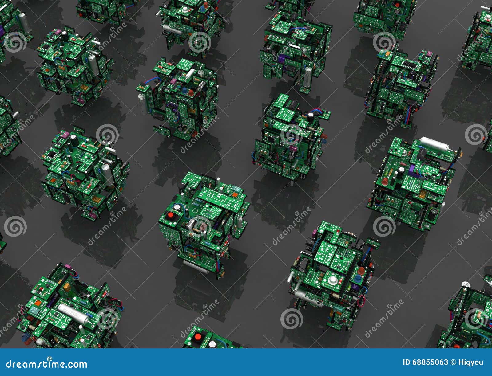 Circuits, Abstract Cubes stock illustration. Illustration of technology ...