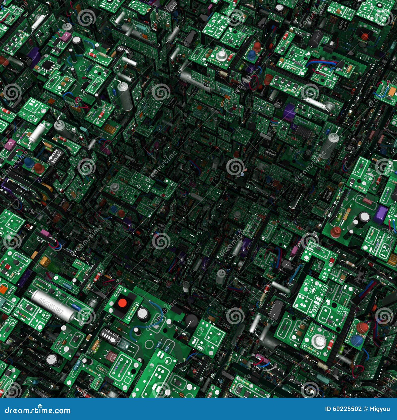 Circuits, Abstract Square Hole Stock Illustration - Illustration of ...