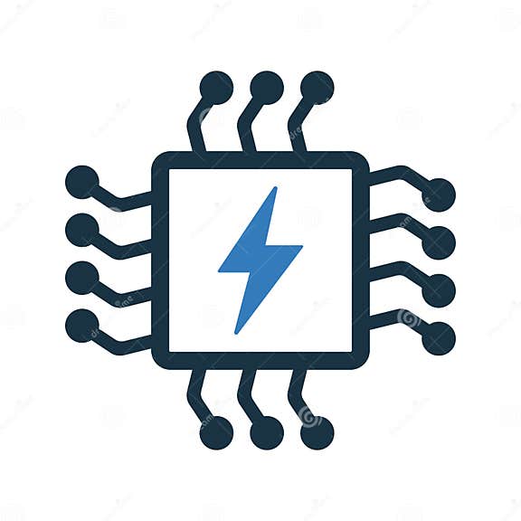 Circuits, Electricity, Electronics Icon. Editable Vector Logo Stock Illustration - Illustration ...