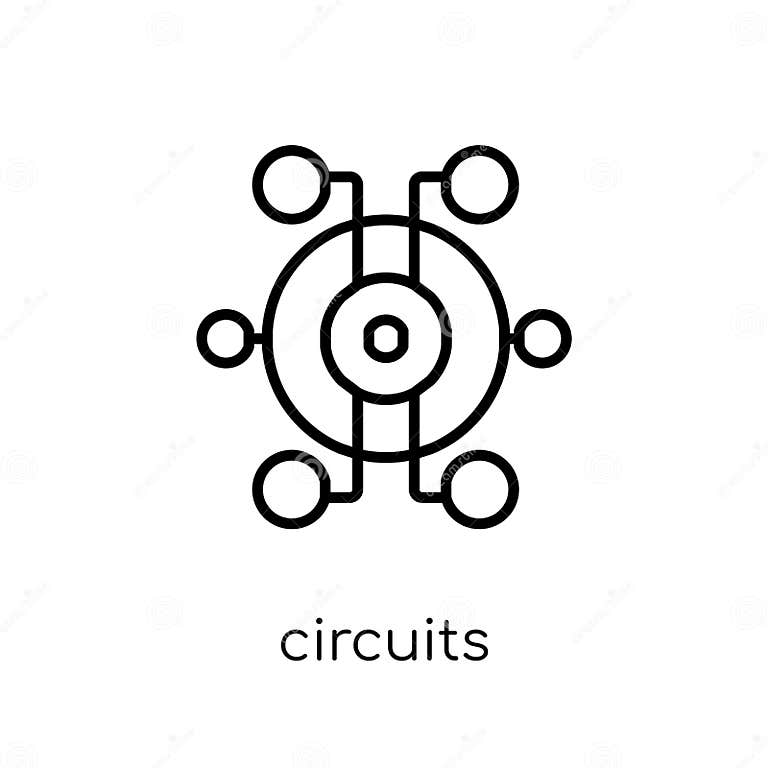 Circuits Icon. Trendy Modern Flat Linear Vector Circuits Icon on Stock ...