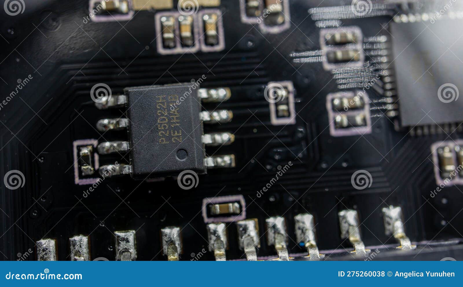 Circuits and Microchips of an Electronic Device. Stock Photo - Image of ...