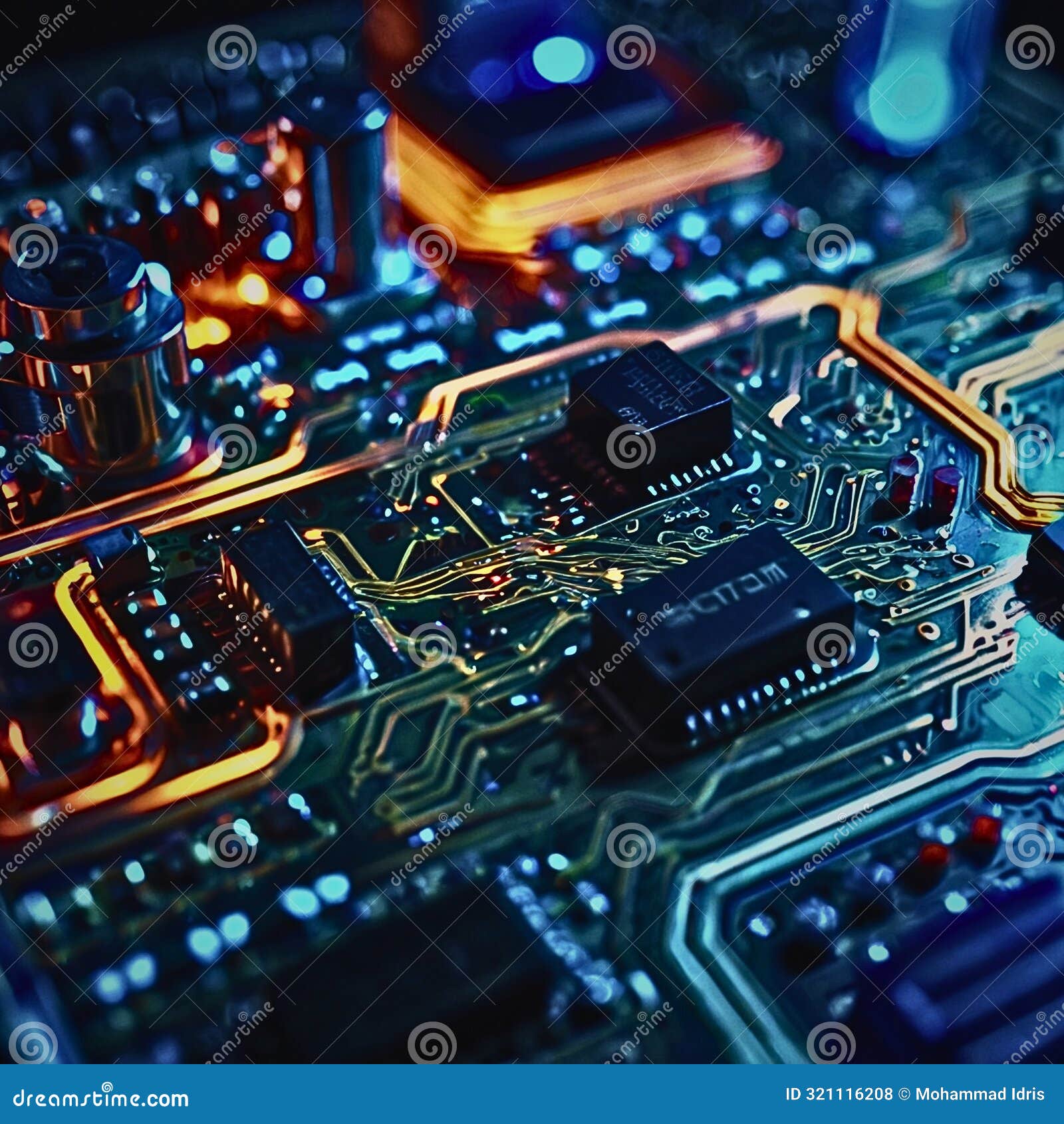 Blue Electrons Textured Background Wallpaper For Designs Stock Image ...