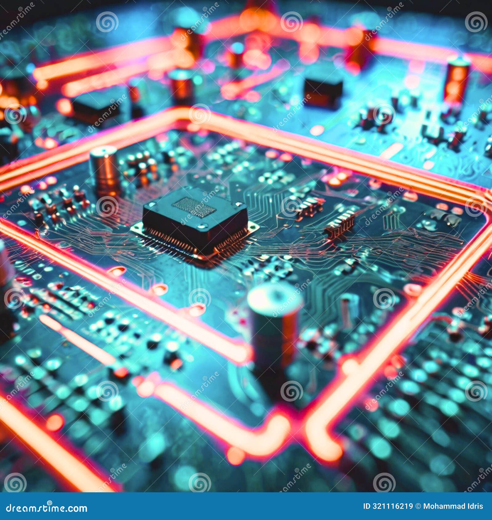 Blue Electrons Textured Background Wallpaper For Designs Stock Image ...